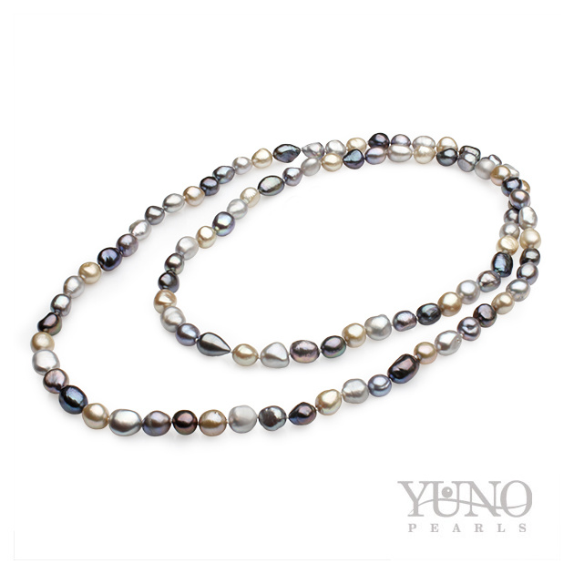 Colier cu perle diferite colorate, 8-10mm, 100cm - YUNO Pearls